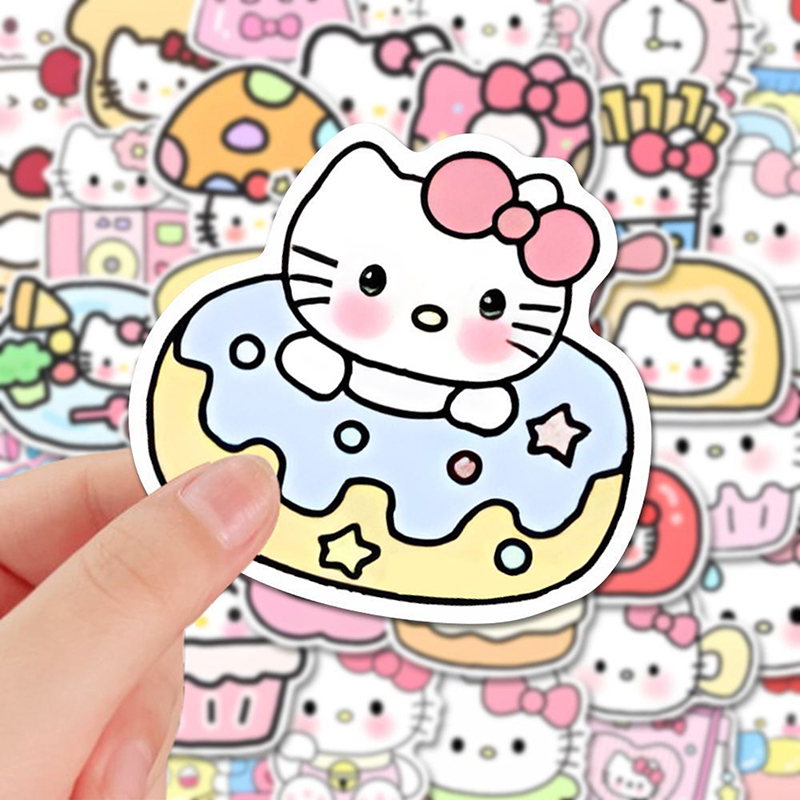 100PCS Sanrio Series Hello Kitty Stickers Cute Multi-purpose DIY ...