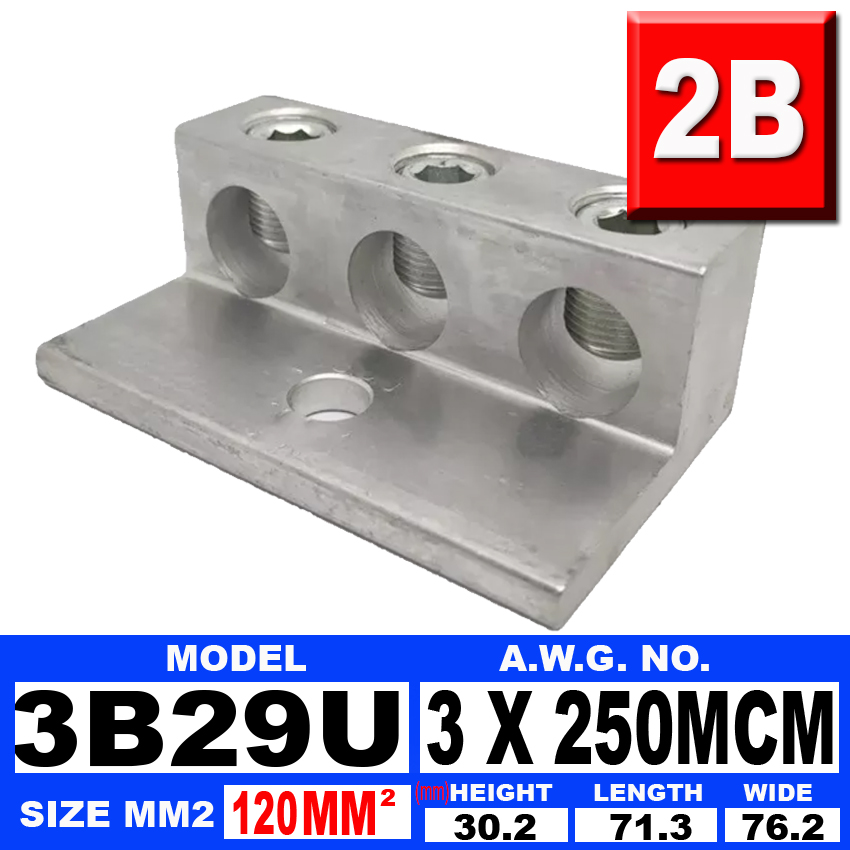 3 HOLE 3B Series Universal Terminal Lugs Connector Mechanical Lugs ...