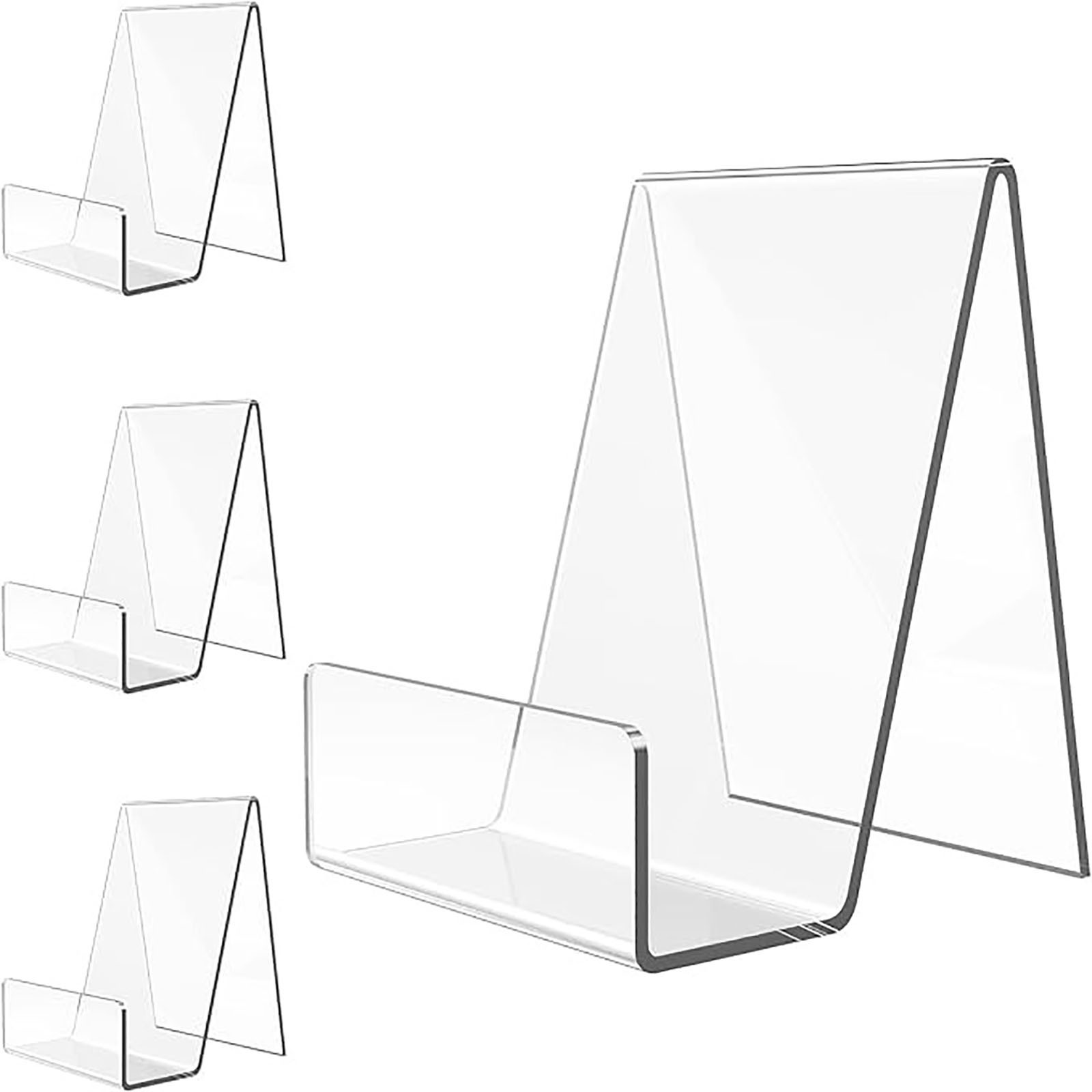 4 Pack Book Stand, Book Holder for Display, Clear Easel Stand for ...