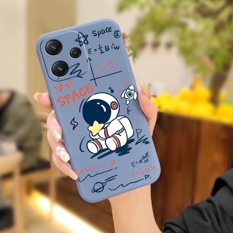 Solid color Skin-friendly feel Phone Case For Redmi12 4G Cartoon Back ...