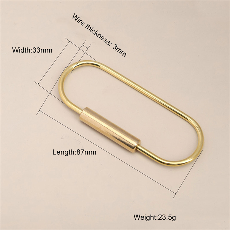 Brass Keychain Screw Lock Camping Survival Carabiner Men Women Simple ...