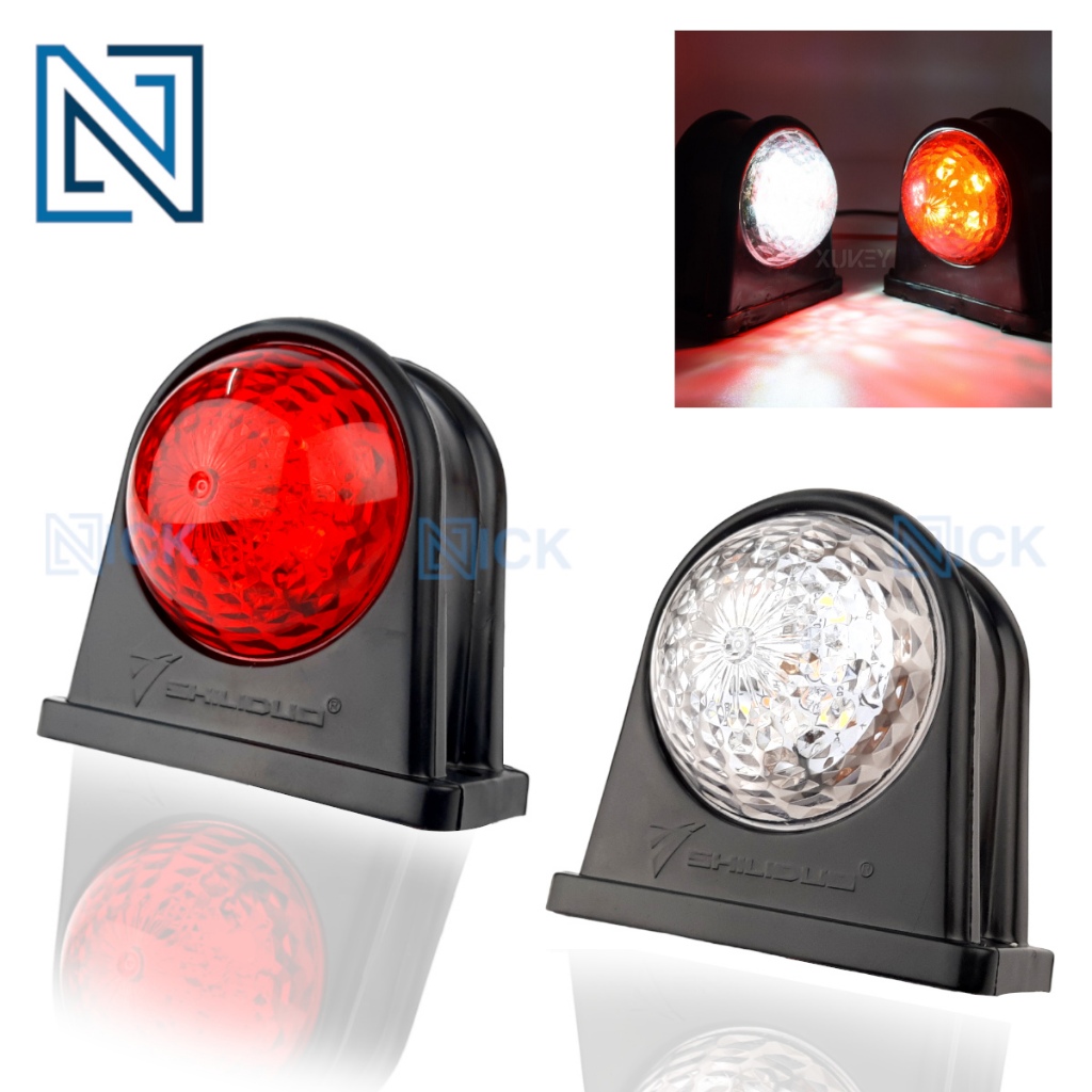 SHILIDUO LED 12V - 24V Red White Side Marker Lamp 010 428 LED Trailer ...