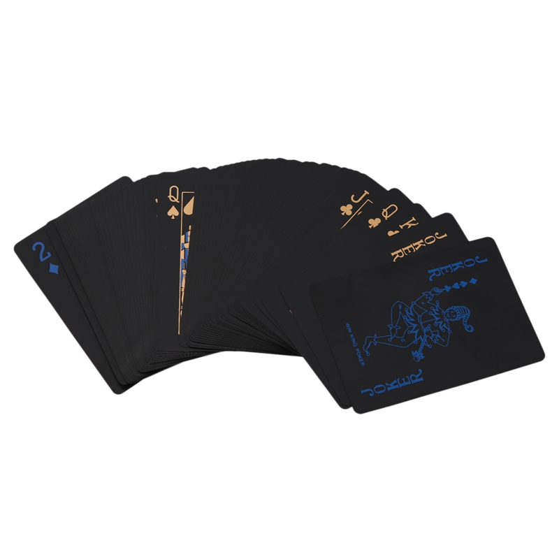 【The Timber Loft】Black Waterproof PVC ic Playing Card Set Durable Poker ...