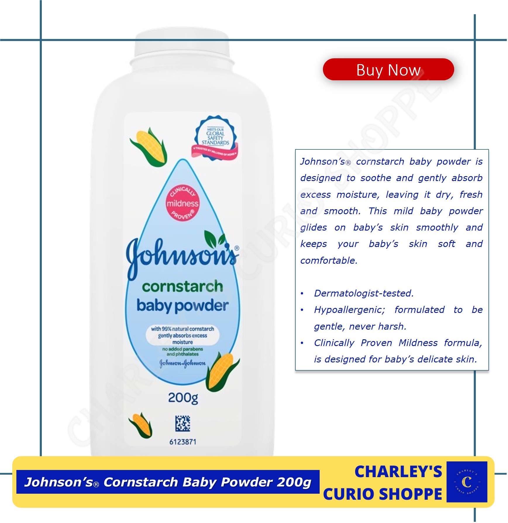 Johnson's Cornstarch Baby Powder 200g | Lazada PH