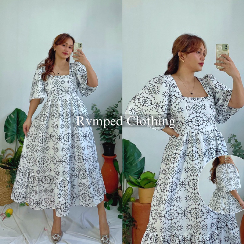 New Style！ RVMPED Clara Filipiniana Eyelet Dress | Lazada PH