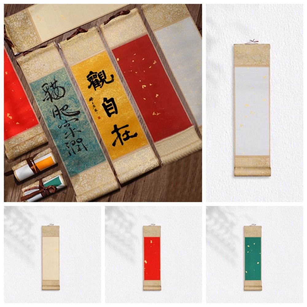 Antique Painting Drawing Paper Gilded Rice Paper Scroll Blank Hanging ...