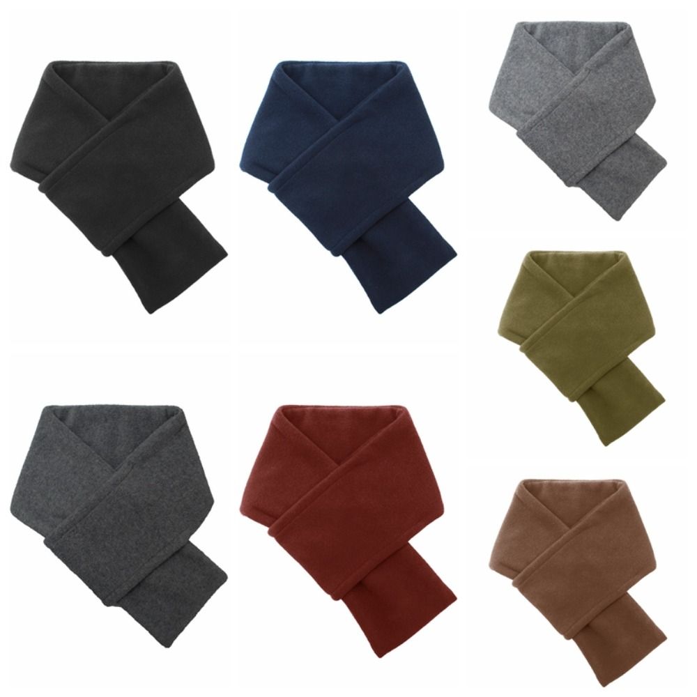Simple Thickened Fleece Scarf Velvet Thermal Winter Scarves Neck Warmer ...