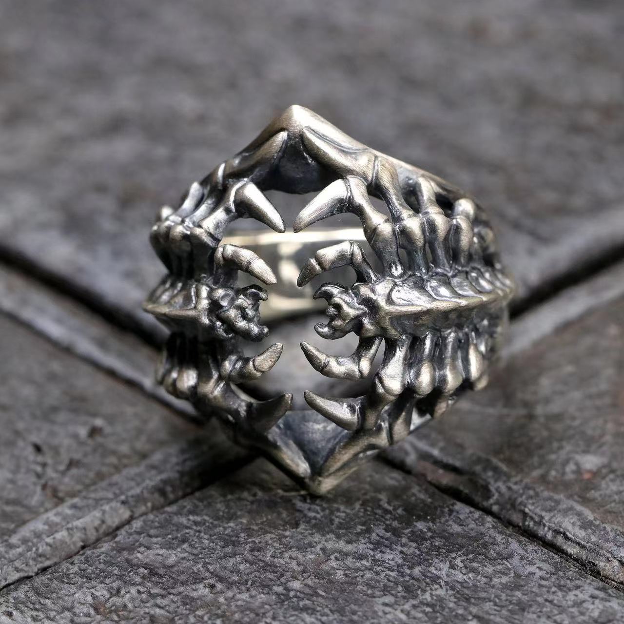 【New arrival】Thai Silver Dissimilar Centipede Ring Trendy Men's Fashion ...