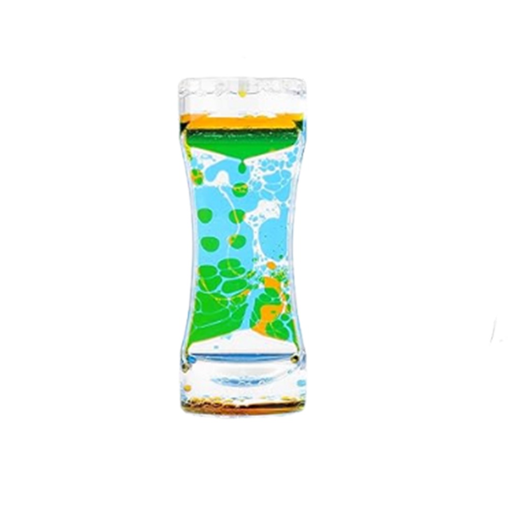 Fidget Toy Double Colors Oil Hourglass Timer Acrylic Creative Movement ...