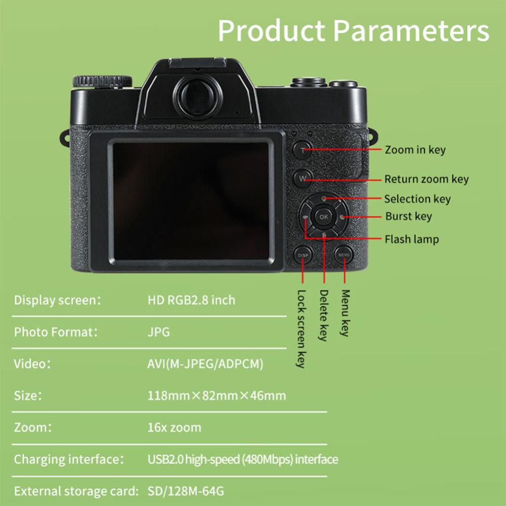 4K HD Vlogging Camera Auto Focus 48MP Travel Portable Camera Anti-shake ...