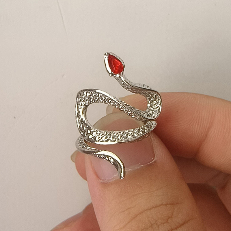Topaz Spirit Snake Open Ring Women's Niche Design Ins Cold Style Snake ...