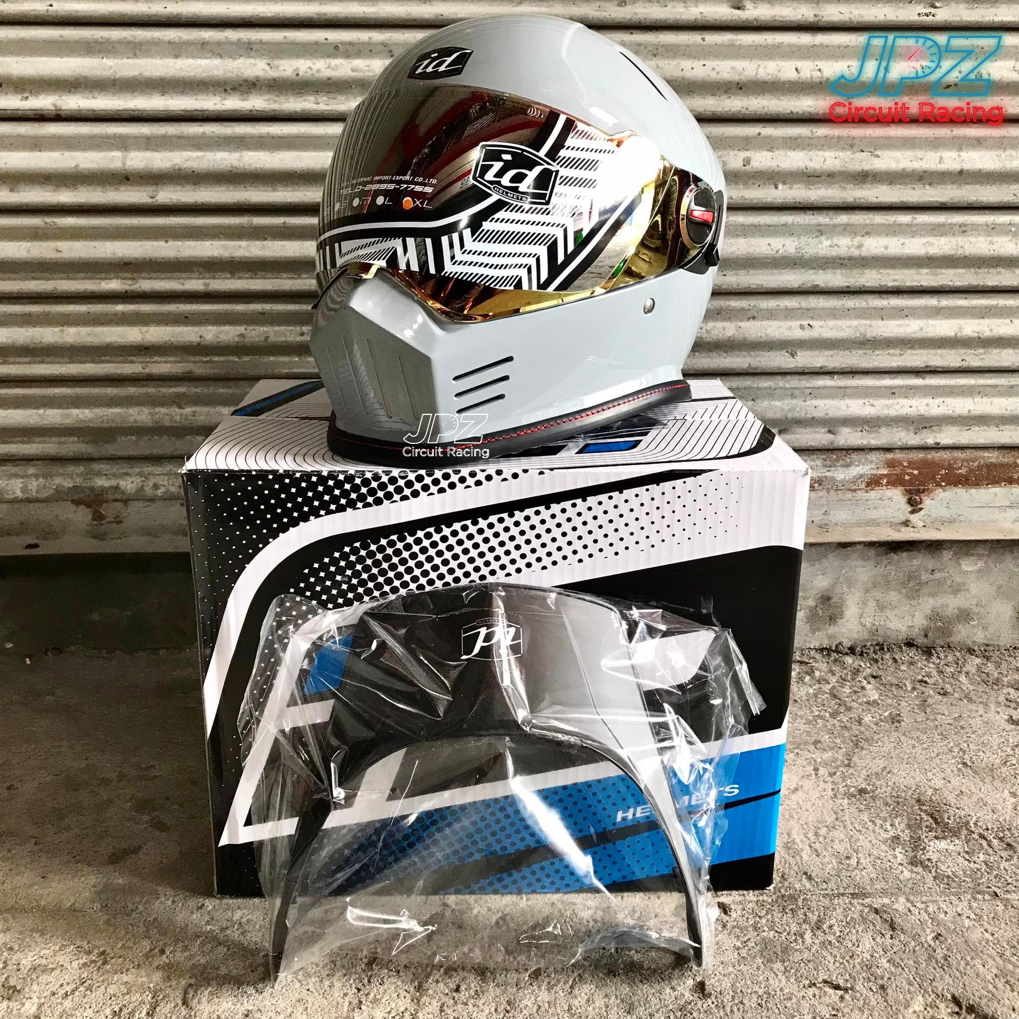 ID IMMORTAL HELMET w/ FREE VISOR OLD SCHOOL GREY | Lazada PH