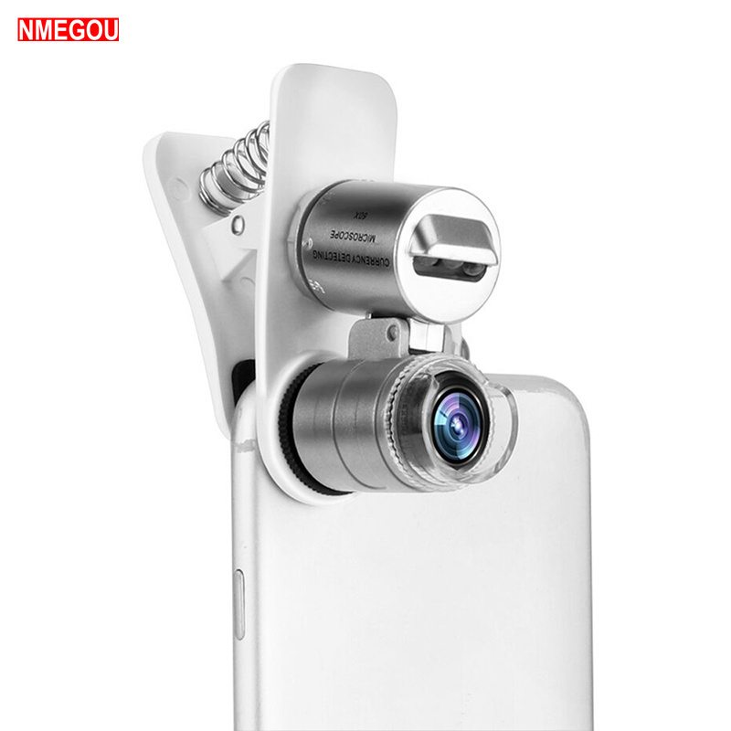 Mobile Loupe Microscope Macro Lens 60X Zoom Magnifier Micro Camera LED ...