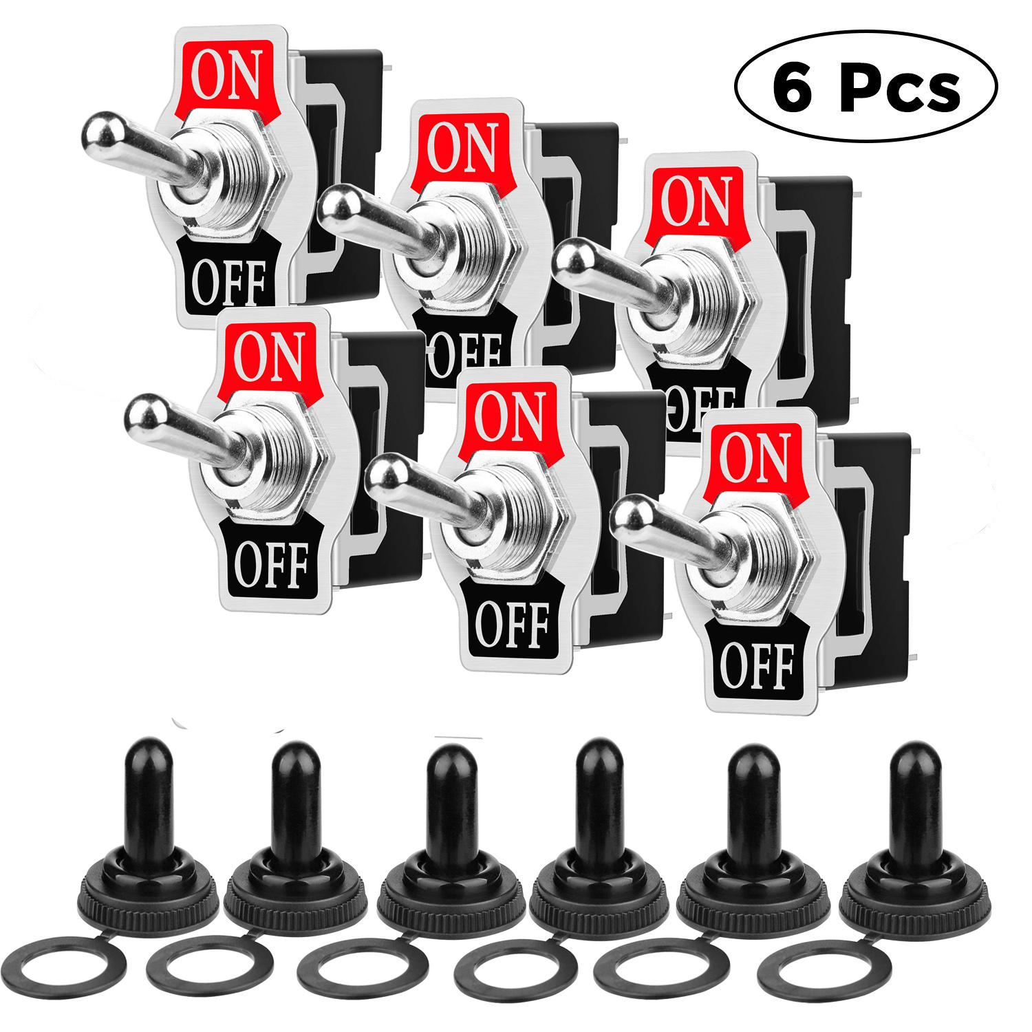 【TrendGlobe】6pcs Heavy Duty Rocker Toggle Switch 15A 250V 20A 125V SPST ...