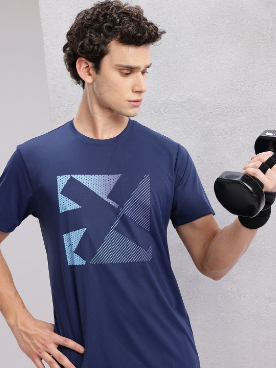 HRX by Hrithik Roshan Brand Logo Printed Rapid-Dry Training T-shirt For ...
