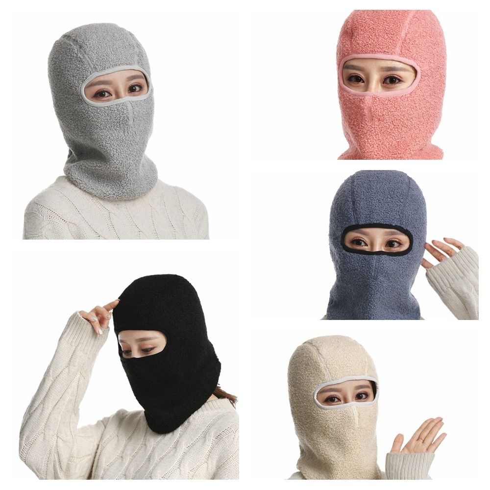 Simple Thermal Full Face Cover Hats Thickened Pullover Cap Face Neck ...
