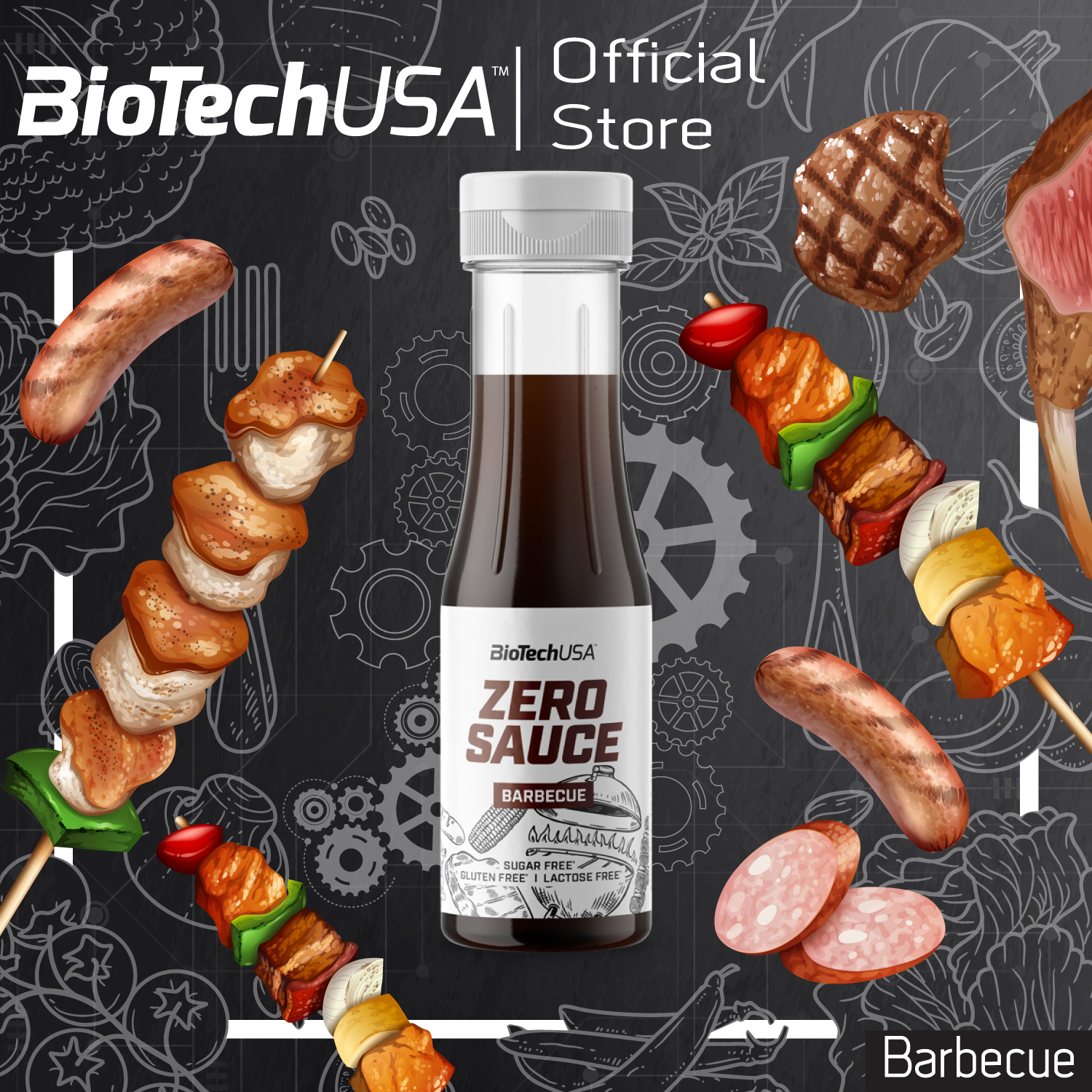 BioTechUSA Zero Sauce 350ml. BBQ (ซอสบาร์บีคิว ราด จิ้ม หมัก ปรุงอาหาร ...