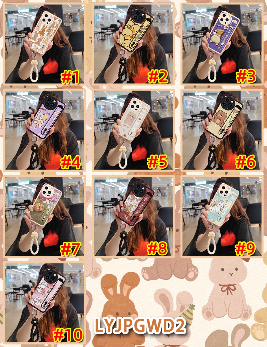 Lambskin Wrist strap Phone Case For Samsung Galaxy S24 Ultra Kickstand ...