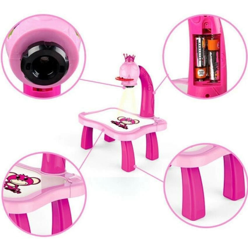 Kids Cute Painting Projector Fun toy With 3 Disks 12 Markers and Art ...