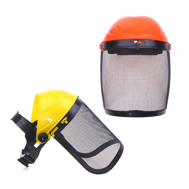 Garden Grass Trimmer Safety Helmet Hat with Full Face Mesh Protective ...