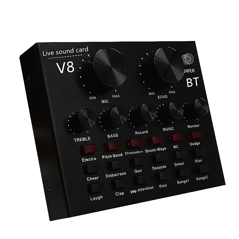 V8 Audio Live Sound Card for Phone Computer USB Headset Microphone ...