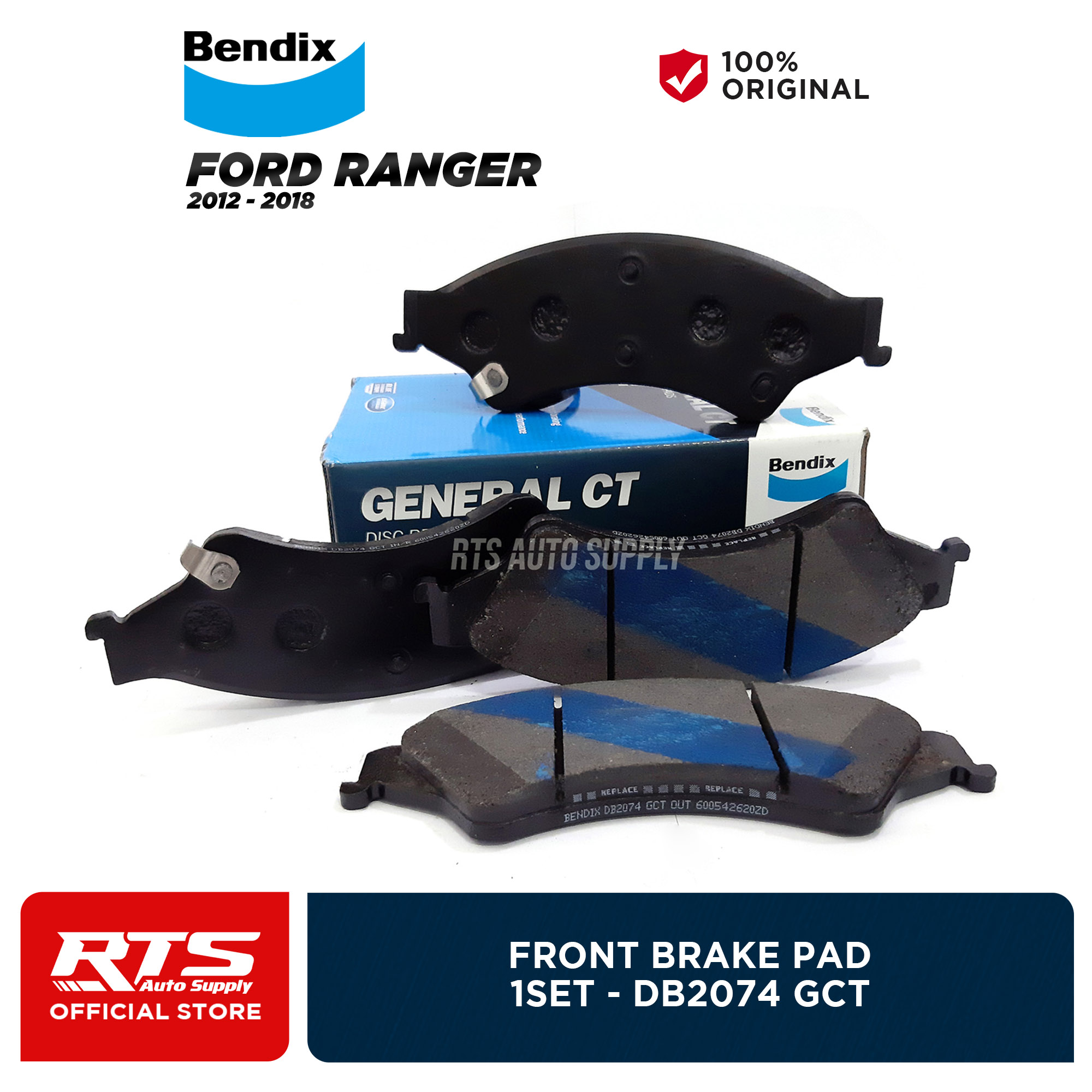Bendix Front Brake Pads Set for Ford Ranger 2012-2019 (DB2074 GCT ...