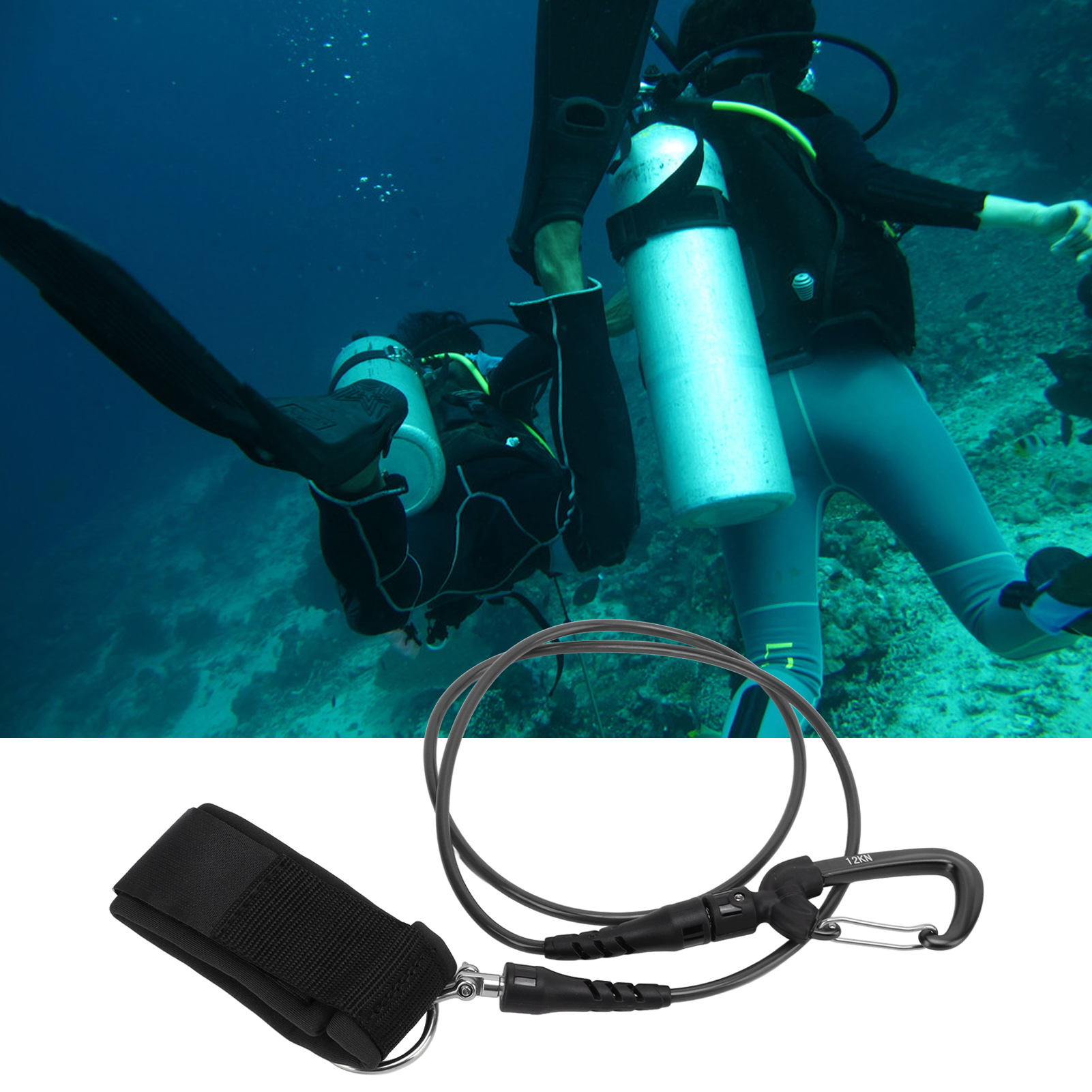 【COD】Freediving Lanyard Leash เชือกนิรภัยสำหรับดำน้ำพร้อมสายรัดข้อมือ ...
