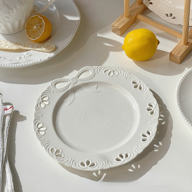 Knot Relief Beautiful Ceramic Plate Internet Celebrity Ins Coffee Shop ...