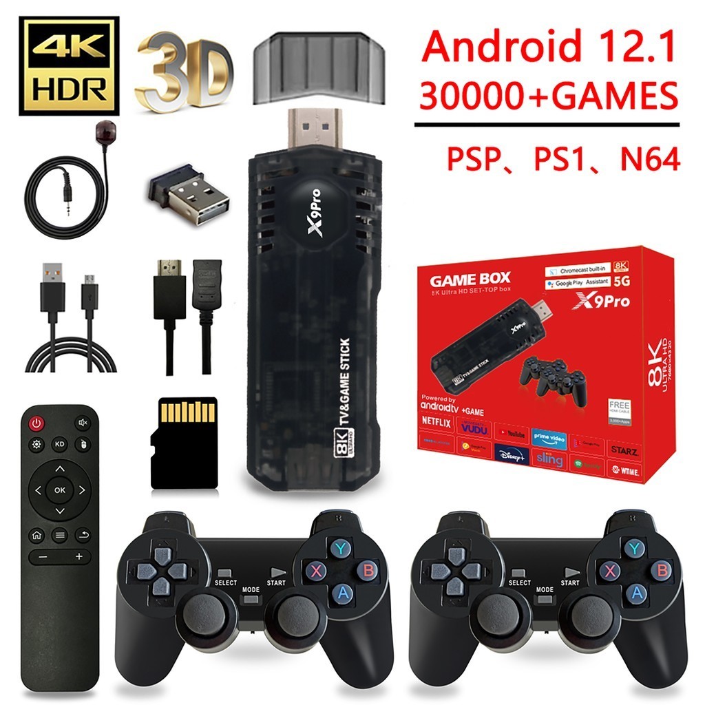 2024 Xiaomi New Video Game Console + Android Tv Stick For TV PC Dual ...