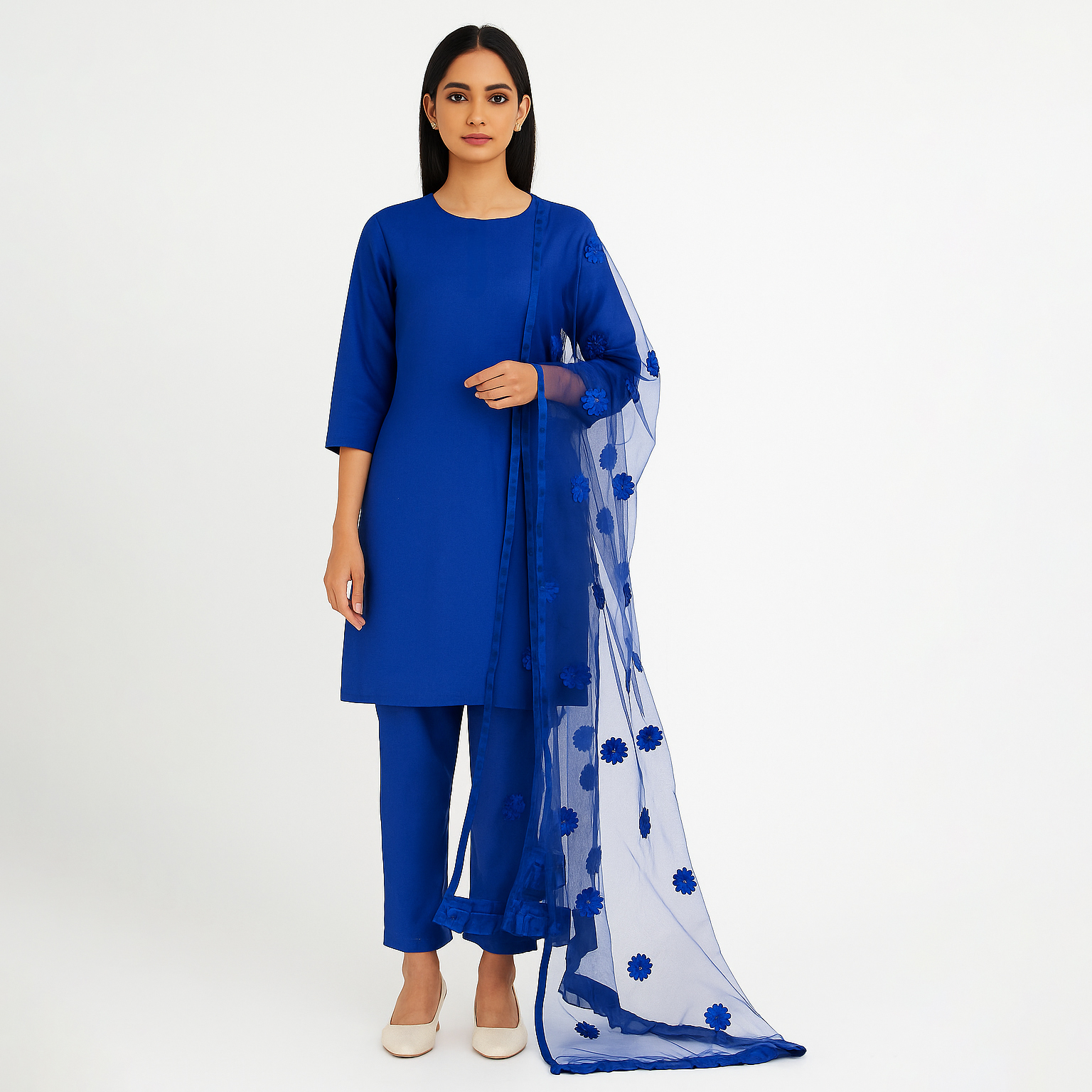 Shah Kamal Fabrics Unstitched 3 Piece Suit-Katan Silk Plain Shirt ...