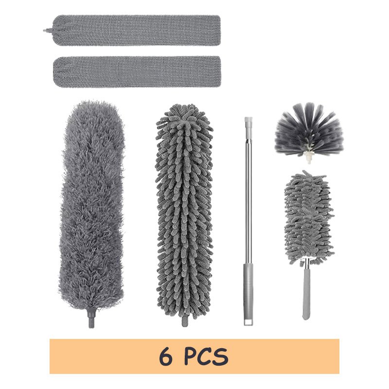 TELESCOPIC 💥 4 In 1 Microfiber Duster Set 280cm Extra Long Handle Dust ...