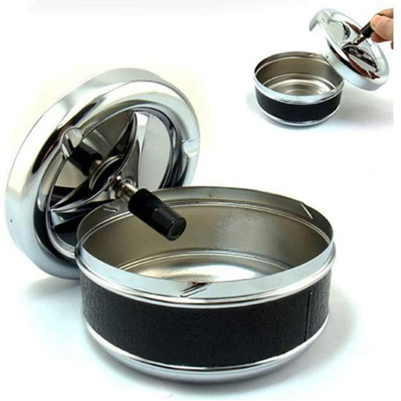 Automatic Cleaning Rotating Ashtray, Stainless Steel Finger Pressure ...