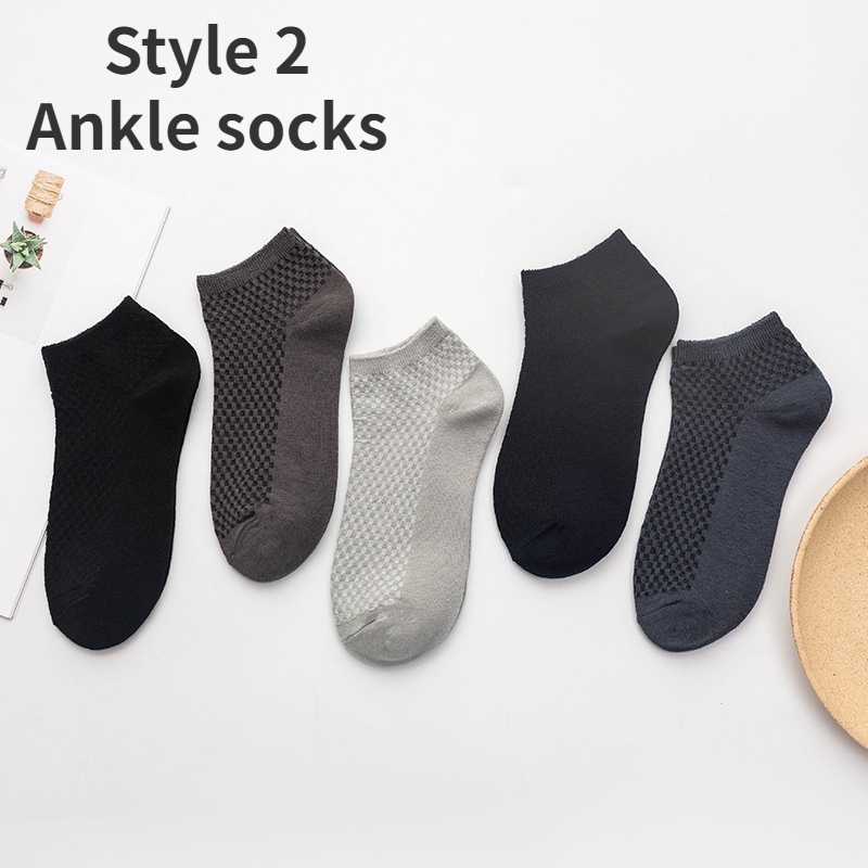 ECMLN Bamboo Fiber Socks for Men Business Deodorant Breatheable Long ...