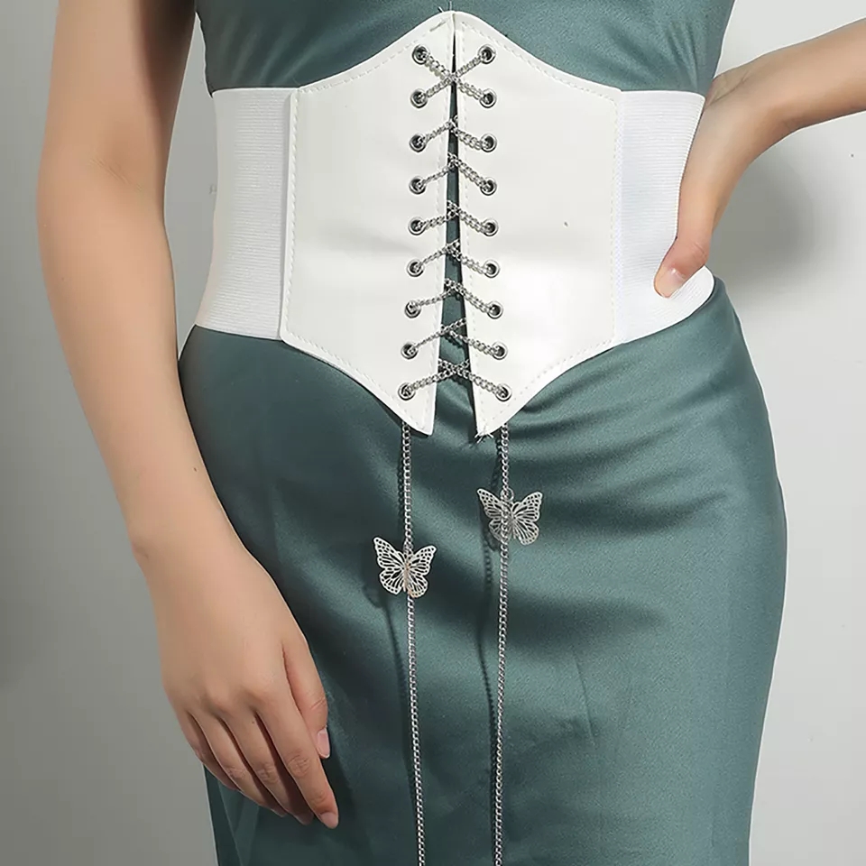 Belt Korset Sabuk Wanita Rantai Kupu Gotik Ikat Pinggang Renda Bustier ...