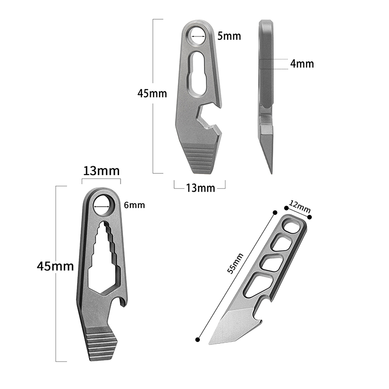 MINI TC4 Titanium Alloy Crowbar EDC Portable Open Delivery Tool Bottle ...