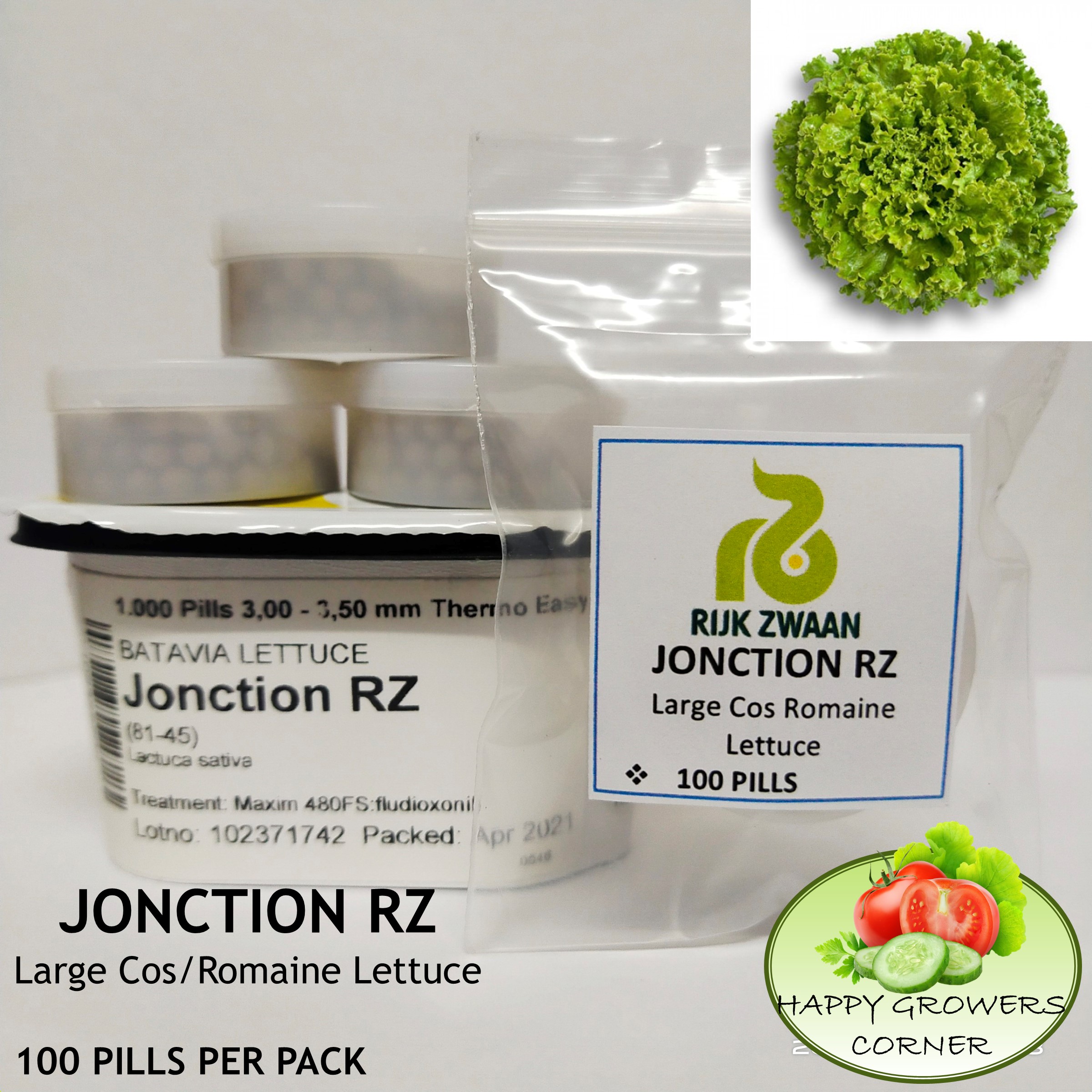 Jonction RZ Batavia Lettuce by RIJK ZWAAN (50, 100 & 200 pelleted seeds ...