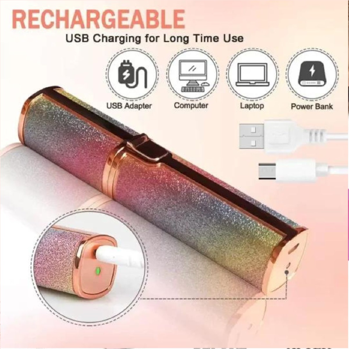 Pack of 02 - Premium Quality 2 in 1 Rechargeable Flawless Eyebrow ...