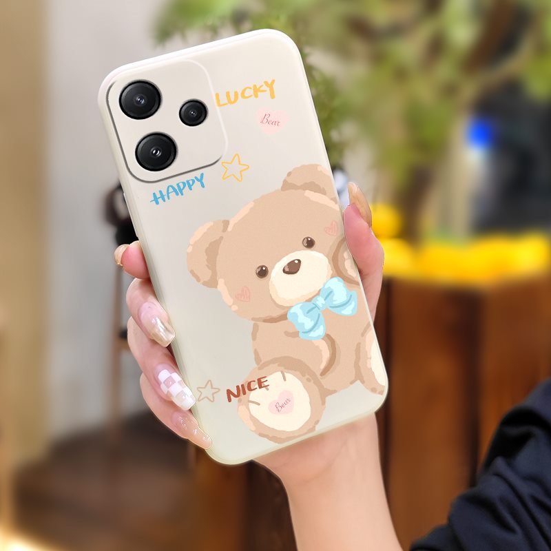 Solid color Skin-friendly feel Phone Case For Redmi12 4G Cartoon Back ...