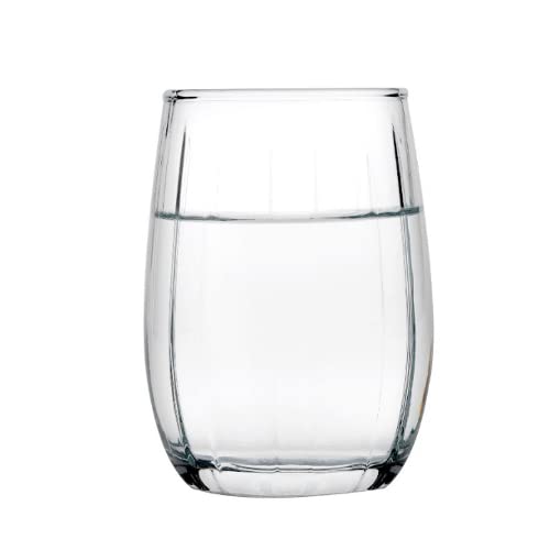 Durable 380ML Glass Cup Set - 6 Pcs in Clear, Blue, and Purple, Classic ...