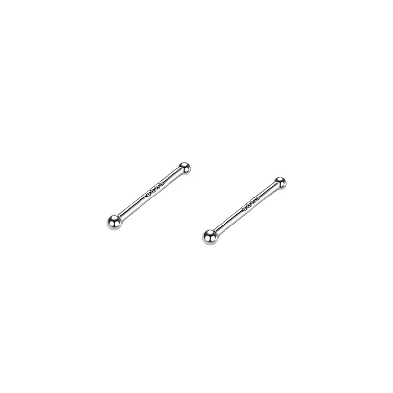 Basic s999 Earrings Simple Double-headed Round Beads Ear Stick Ear ...