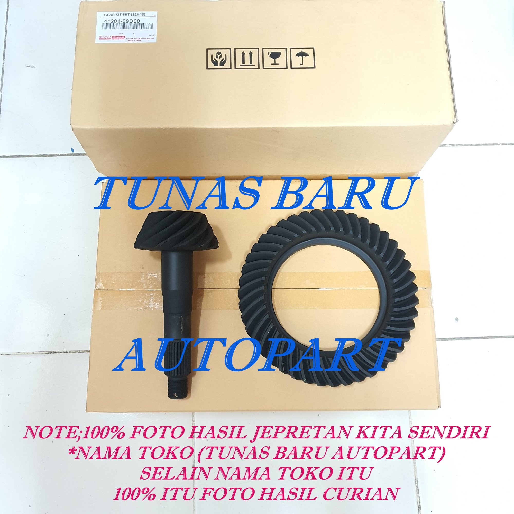 GIGI NANAS DEPAN GEAR SET DEPAN 12X43 TOYOTA HILUX REVO 41201-09D00 ...