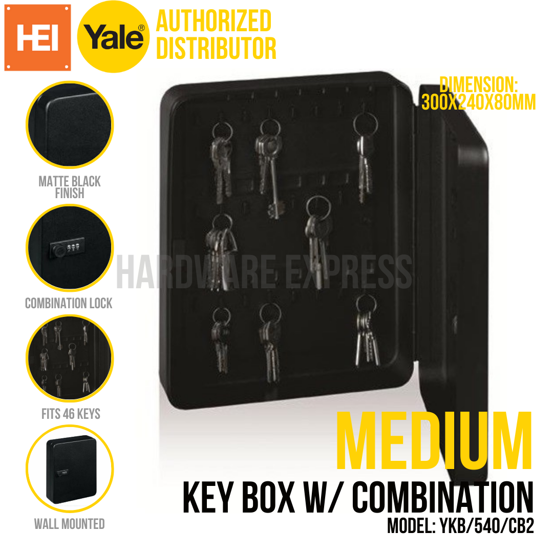 Yale Key Box with Combination Lock (Fits 20 or 46 Keys / Wall Mounted ...