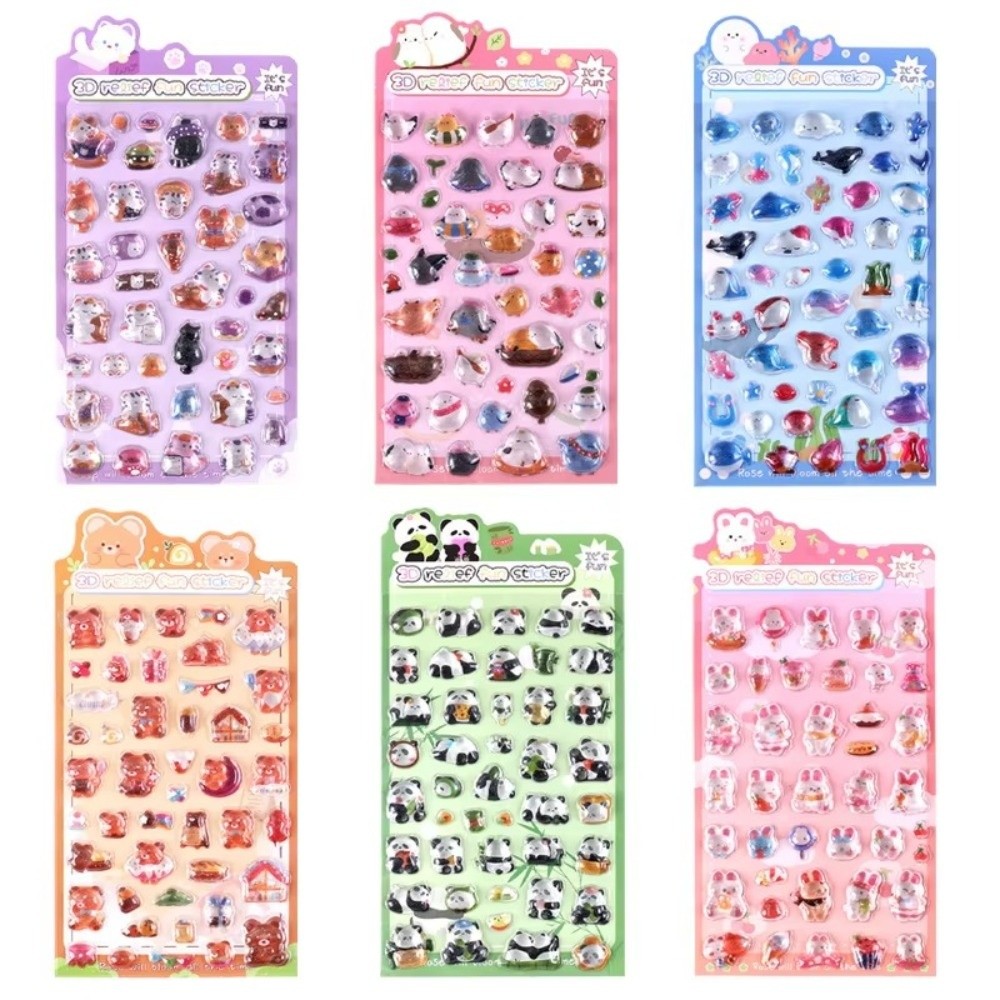 New Cute Particle 3D Embossed Decals DIY Animal Series 3D Relief ...