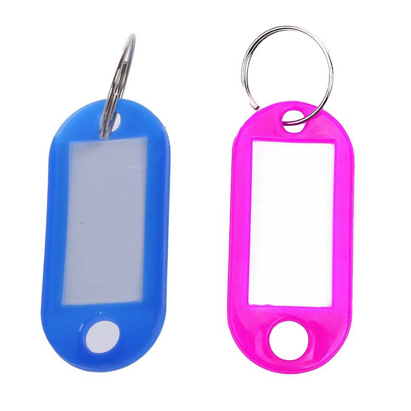 60Pcs Split Ring Plastic ID Tags Name Card Label Key Holder - 40Pcs ...