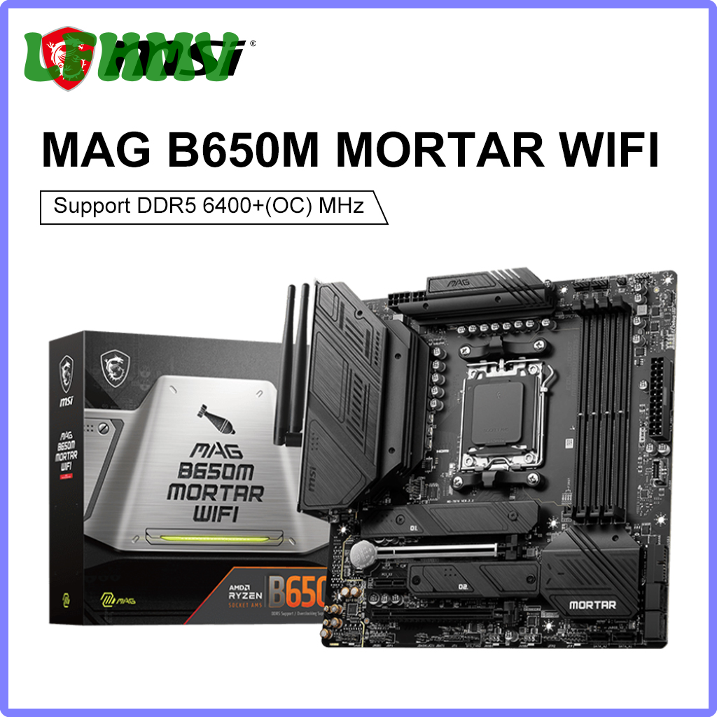 LFHMV Msi Mag B 650M Mortar Wifi Motherboard DDR5 6400+ (Oc) MHz Dual Channel Amd B650 Wi-Fi 6E ...