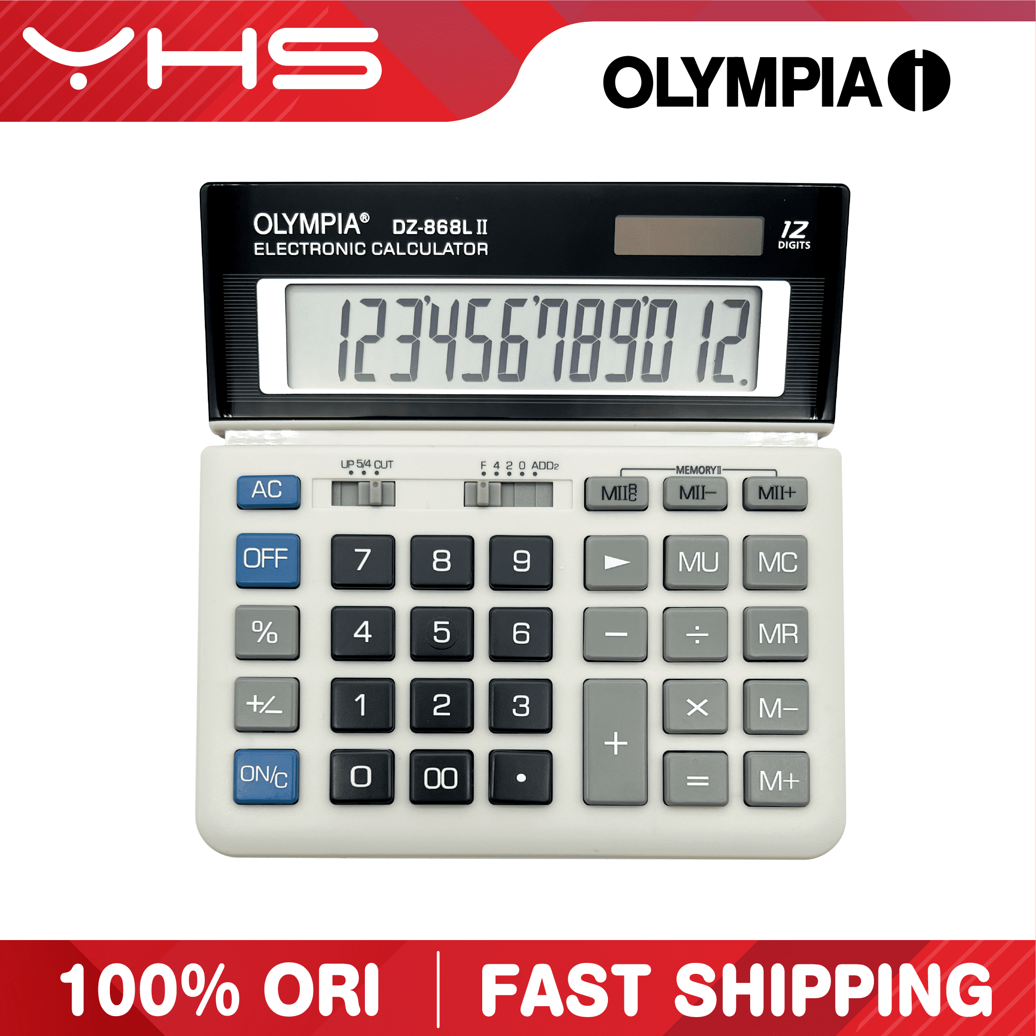 [German brand] Olympia DZ-868L II electronic desktop calculator with 12 ...