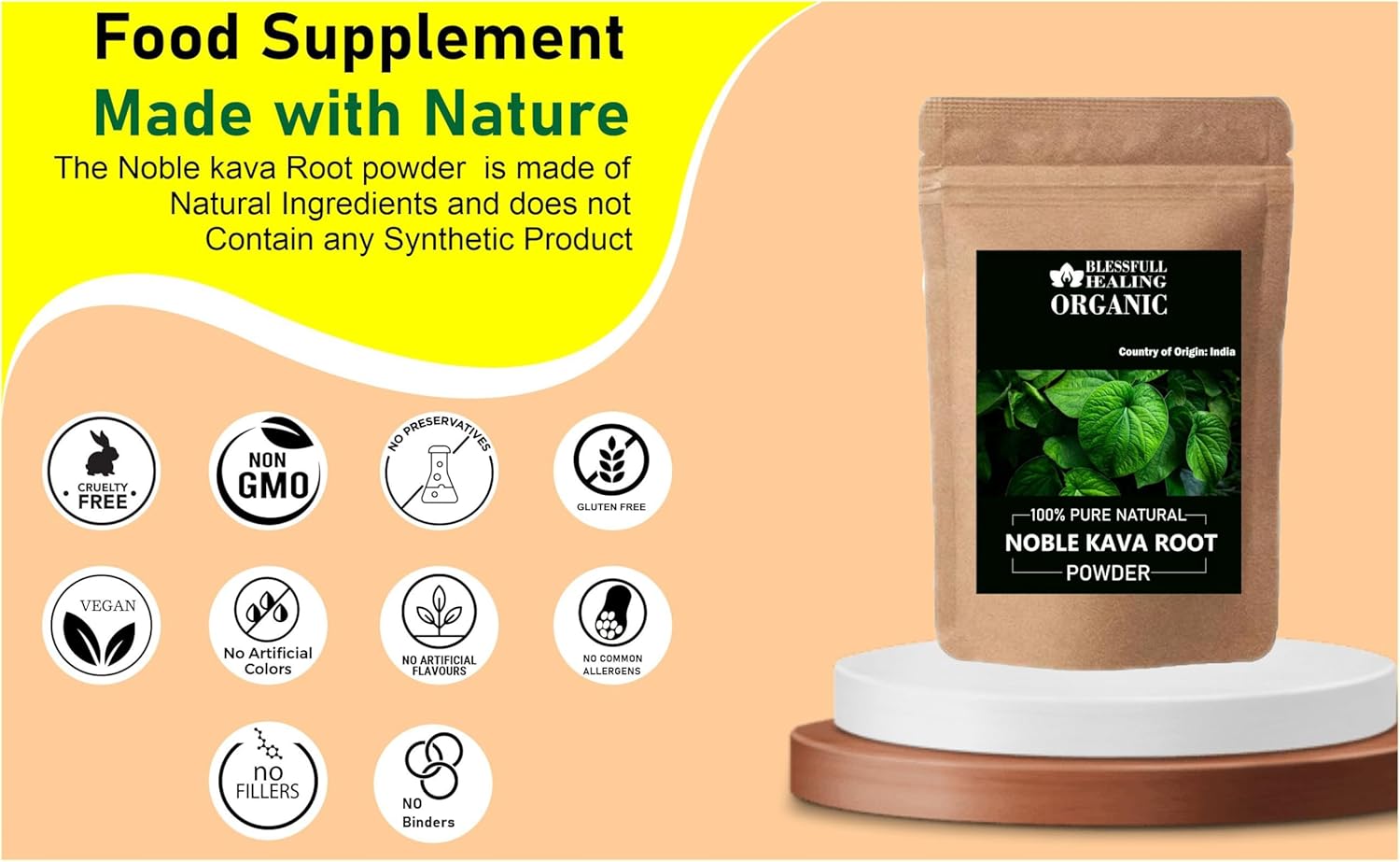Organic Noble Kava Root Powder 100% Pure Natural 100 Gram / 3.52 oz ...