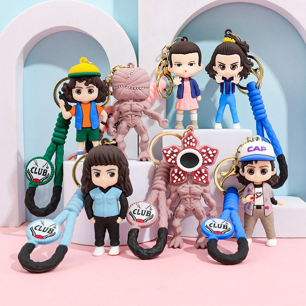 Bag Charm Dustin Barb Steve Stranger Things Keychain Animation ...