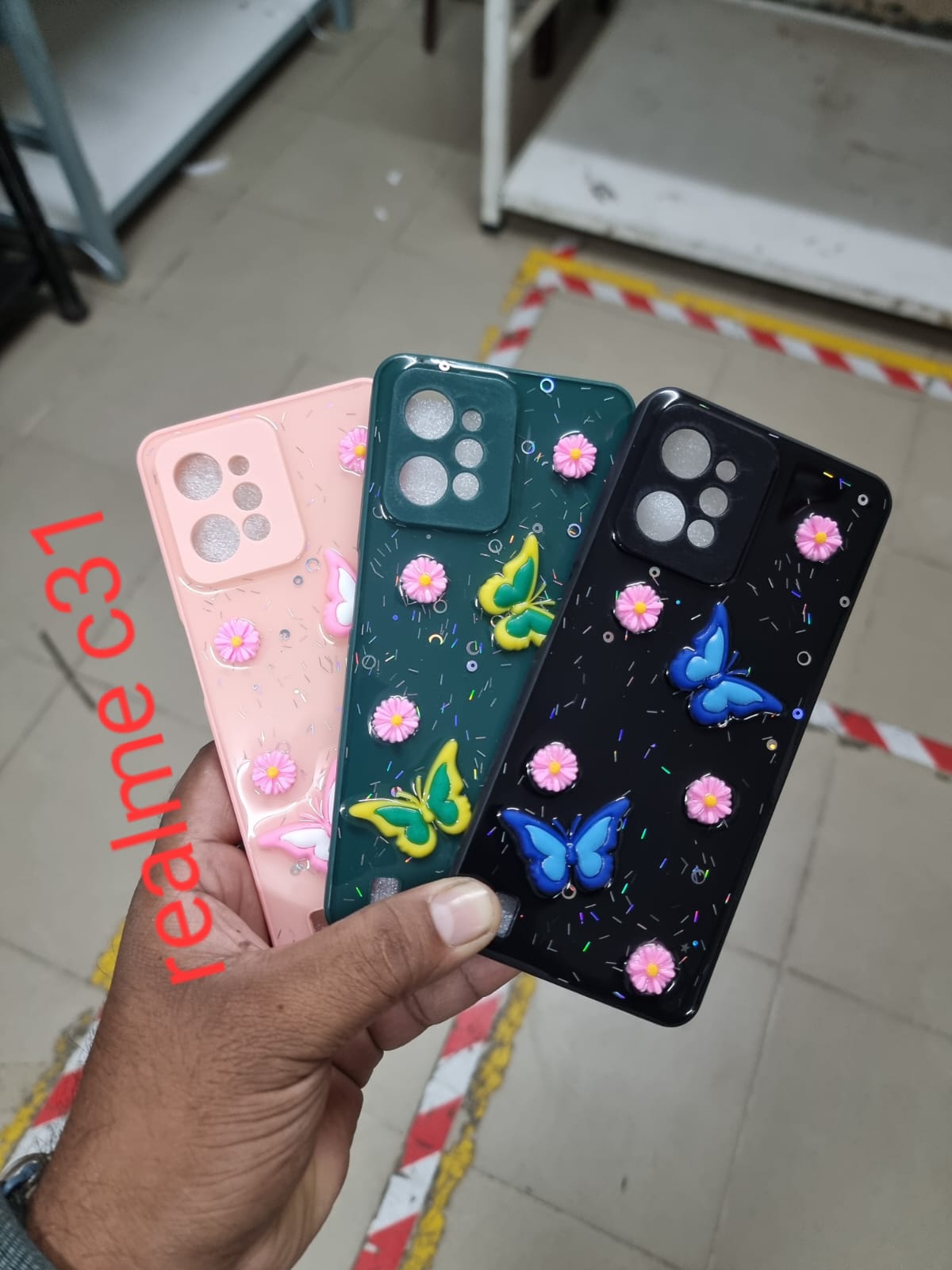 Realme C31 4G - Camera Protection Bling Sequin Glitter Middle Beads ...