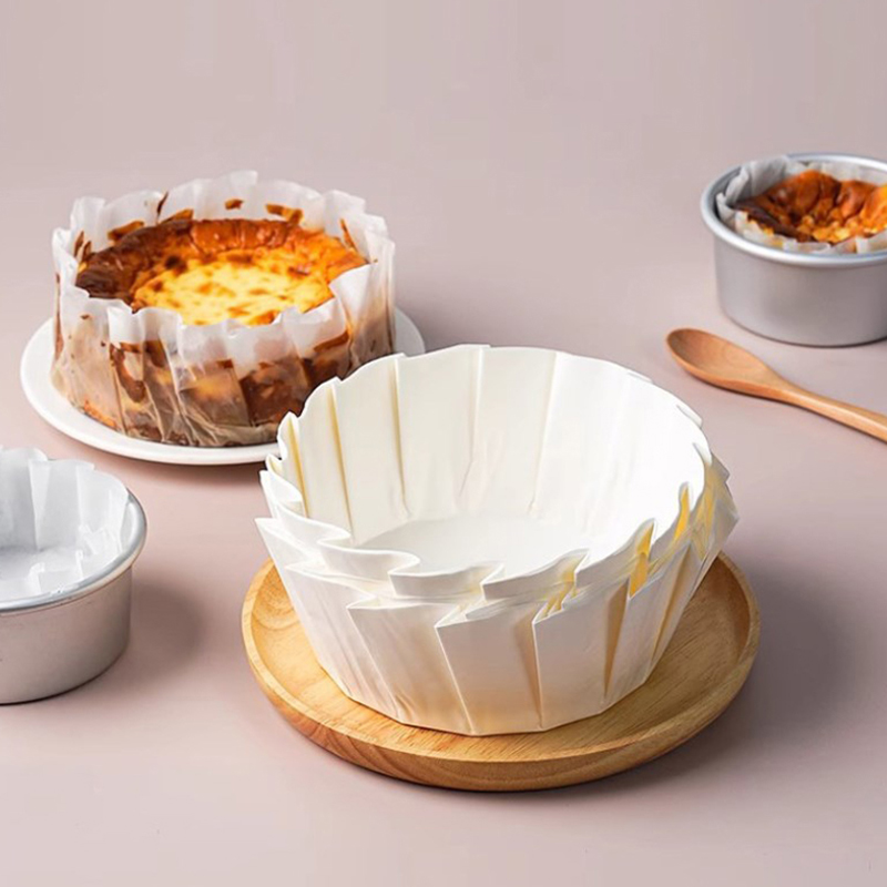 Basque Cheesecake Oil Paper Tray Foldable Cake Mold Disposable Release ...